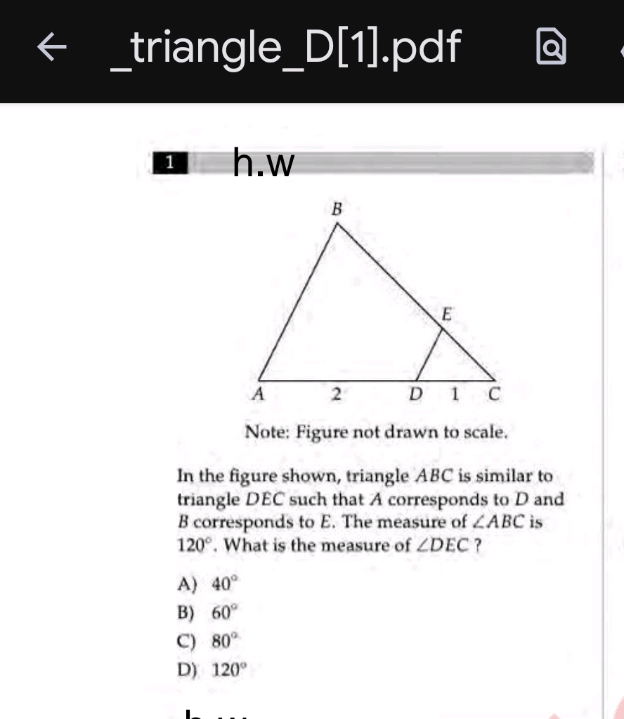 In the figure shown triangle ABC is similar | StudyX