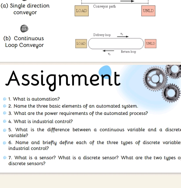 Assignment 1 What is automation 2 Name the | StudyX
