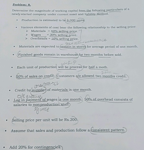 Problem 8 Determine the magnitude of working | StudyX