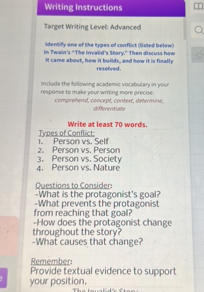 Writing InstructionsTarget Writing Level | StudyX