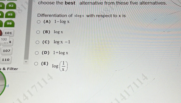 choose the best alternative from these five | StudyX