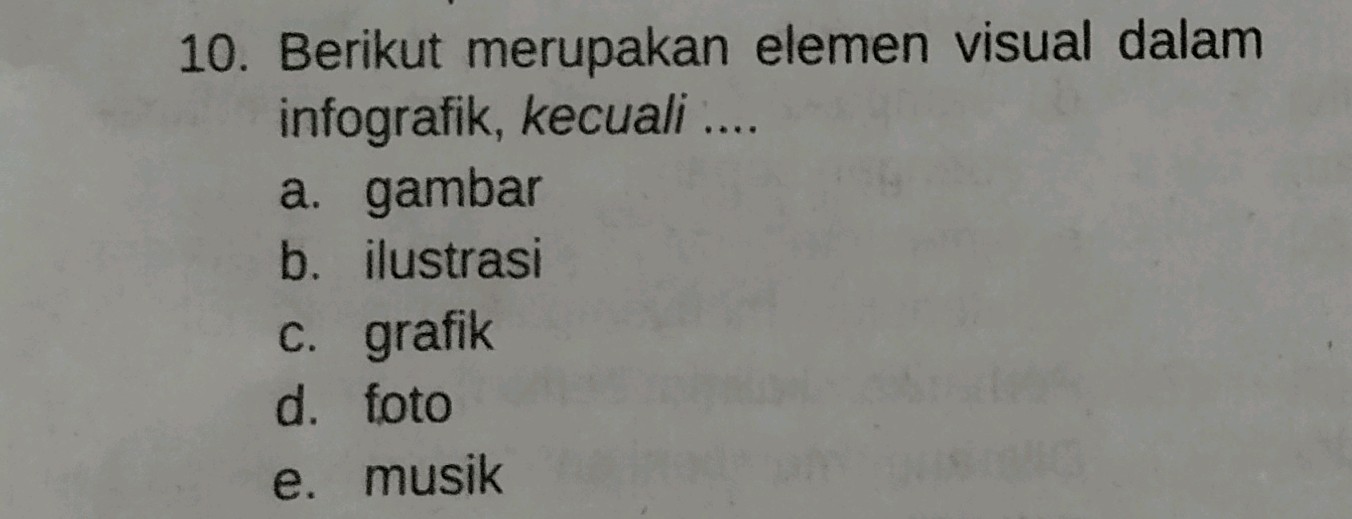 10 Berikut merupakan elemen visual dalam