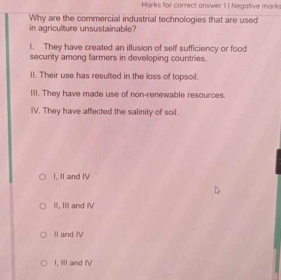 Marks for correct answer 1 Negative marks | StudyX