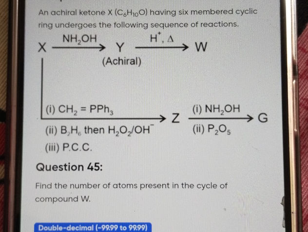 An achiral ketone X (C6H10O) having six | StudyX