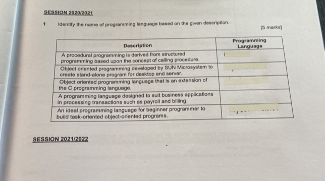 1 Identify the name of programming language | StudyX