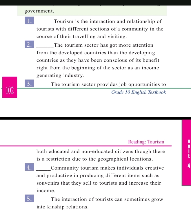 1 Tourism is the interaction and | StudyX