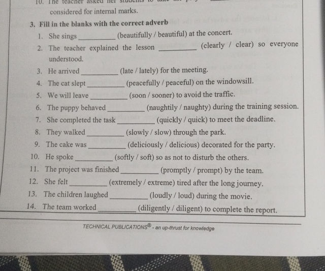 3 Fill in the blanks with the correct adverb | StudyX