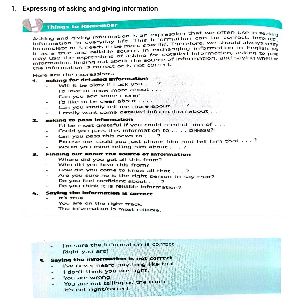 1 Expressing of asking and giving | StudyX