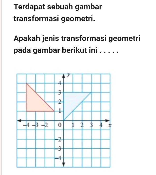 Terdapat sebuah gambar transformasi geometri | StudyX