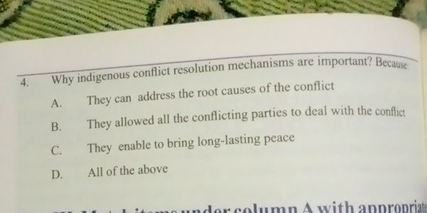 4 Why indigenous conflict resolution | StudyX