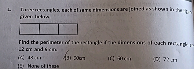 1 Three rectangles each of same dimensions | StudyX