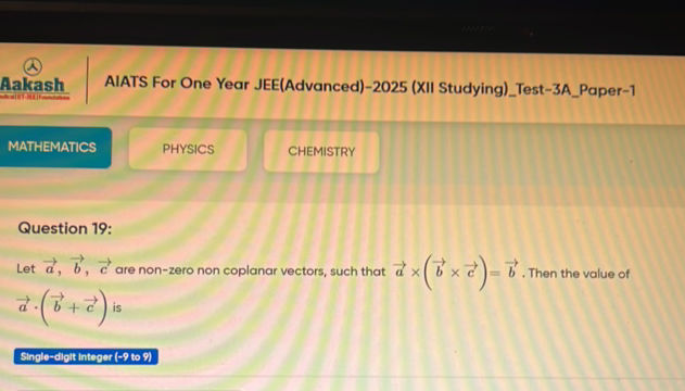 Let (a b c) are non-zero non coplanar | StudyX