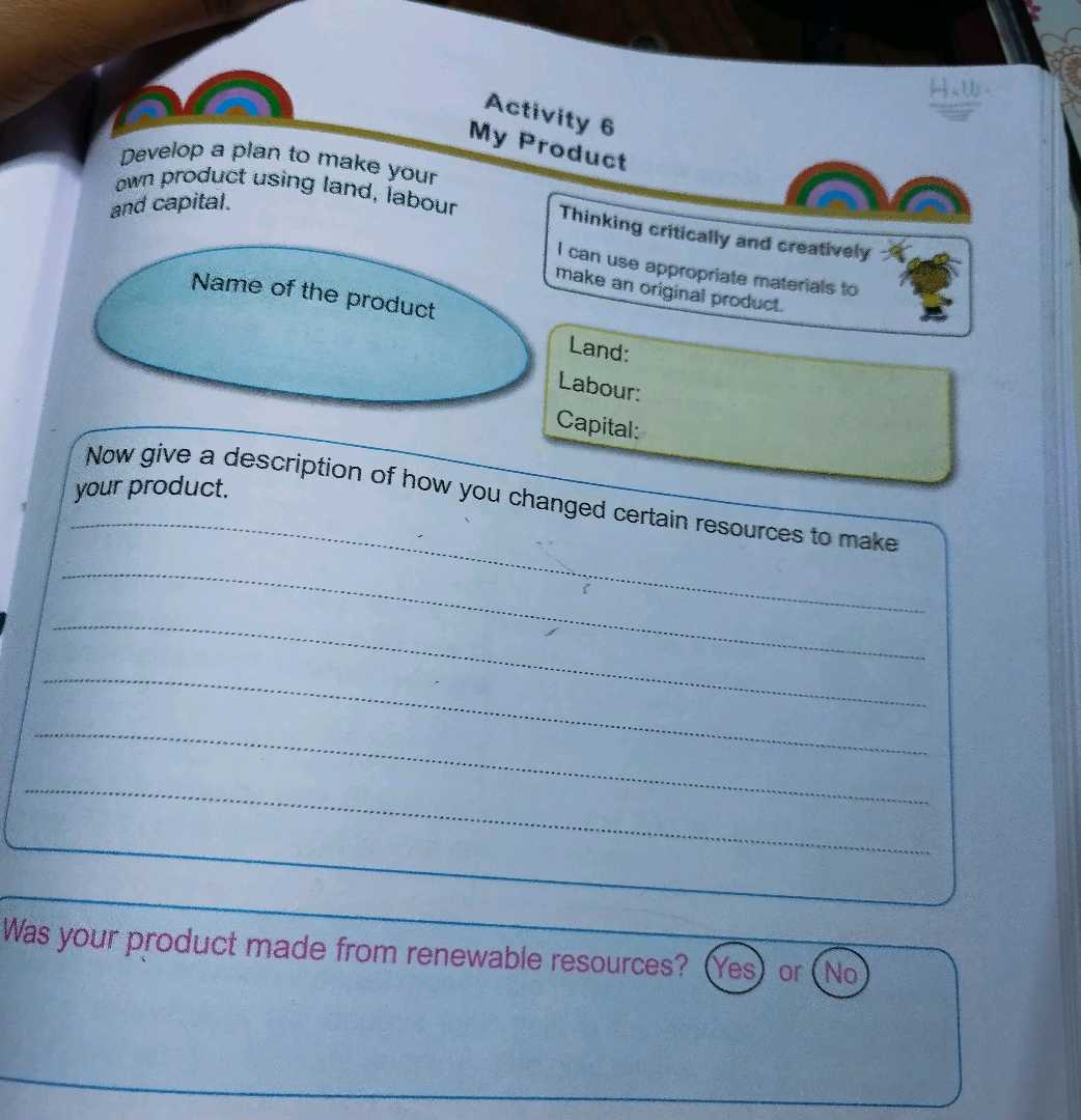 Activity 6 My Product Develop a plan to make | StudyX