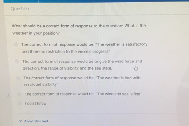 What should be a correct form of response to