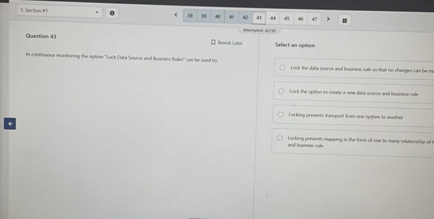 Question 43 In continuous monitoring the | StudyX
