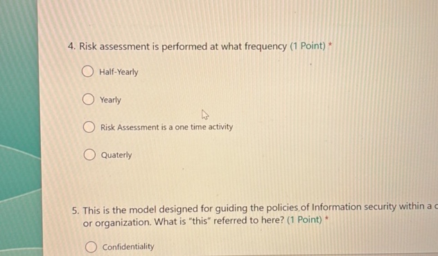 4 Risk assessment is performed at what | StudyX