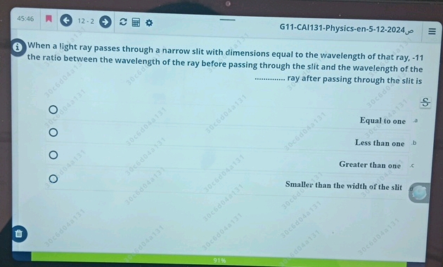 When a light ray passes through a narrow | StudyX