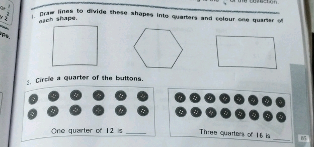 1 Draw lines to divide these shapes into | StudyX