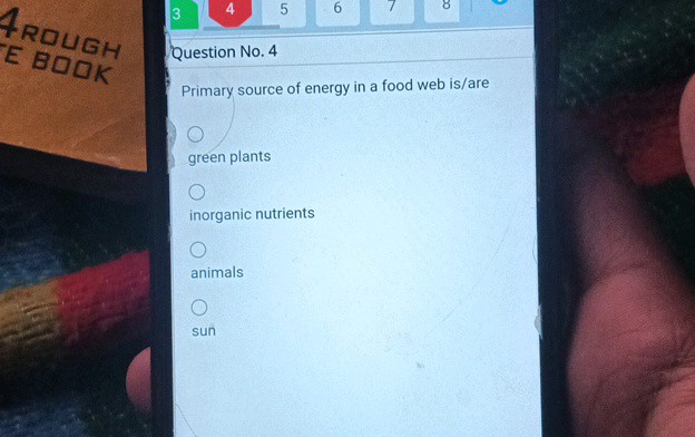 Primary source of energy in a food web is green plants inorganic ...