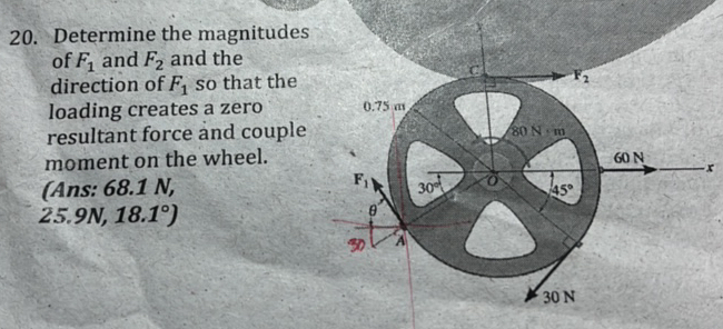 20 Determine the magnitudes of F and F and | StudyX