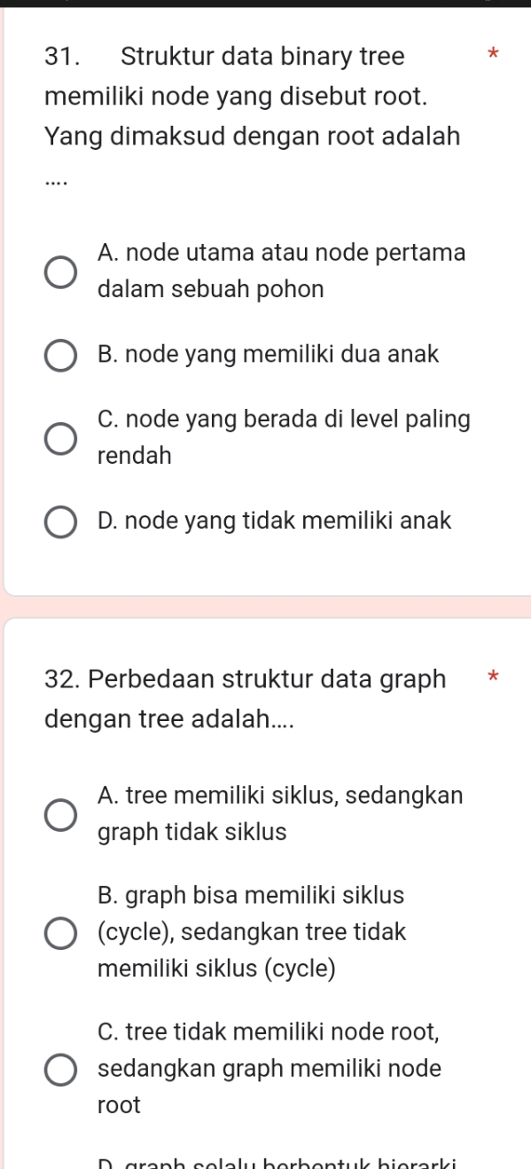 31 Struktur data binary tree memiliki node | StudyX