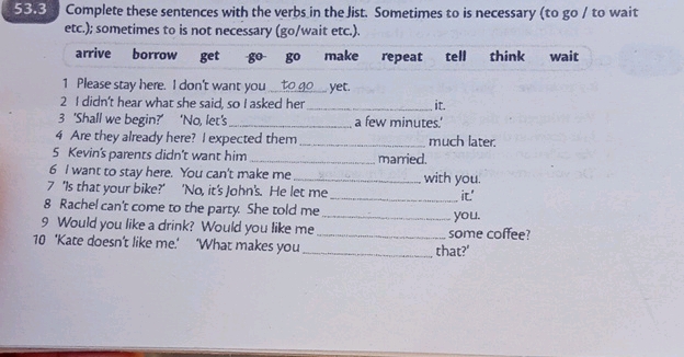 533 Complete these sentences with the verbs | StudyX