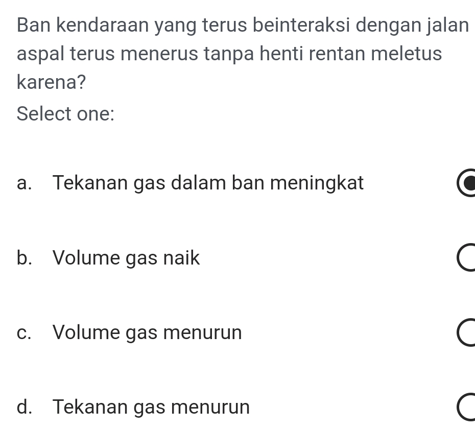 Ban kendaraan yang terus beinteraksi dengan | StudyX