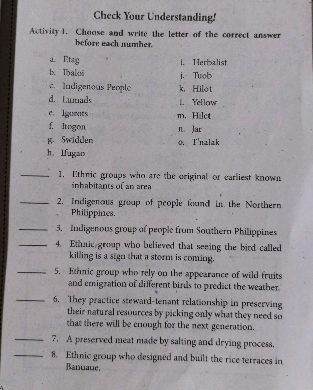 Check Your UnderstandingActivity 1 Choose | StudyX