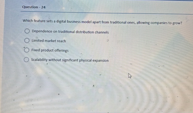 Question - 24 Which feature sets a digital | StudyX