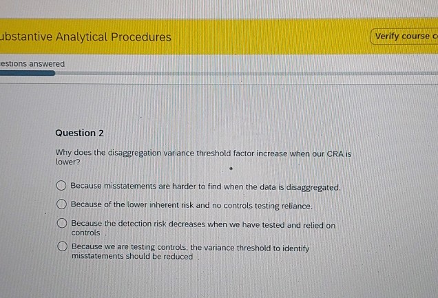 Question 2 Why does the disaggregation | StudyX