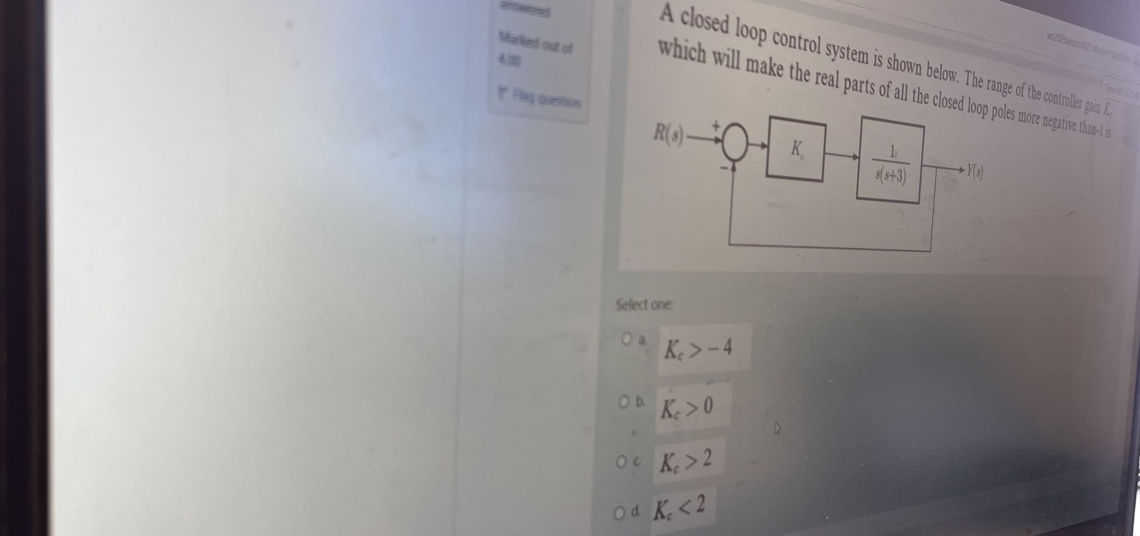 A closed loop control system is shown below | StudyX