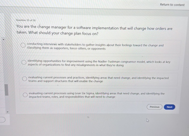 You are the change manager for a software | StudyX