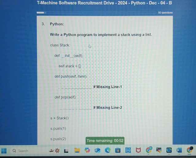 3 Python Write a Python program to implement | StudyX