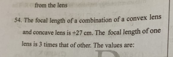 54 The focal length of a combination of a | StudyX