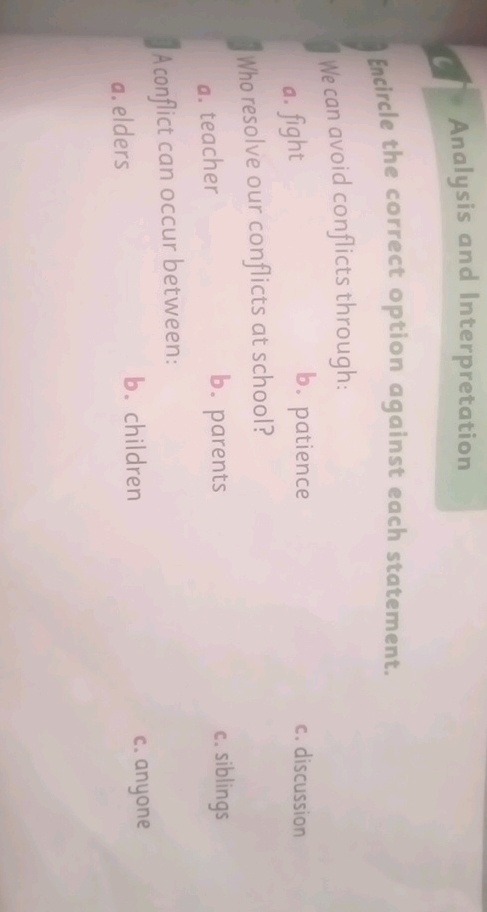 Analysis and Interpretation Encircle the | StudyX