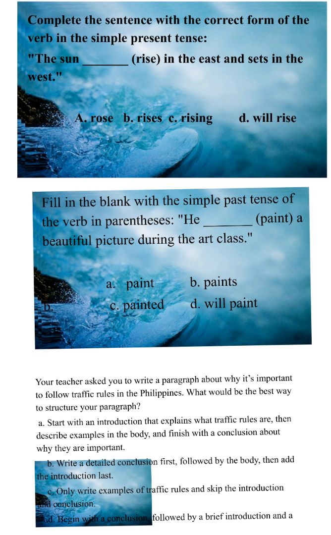 Complete the sentence with the correct form | StudyX