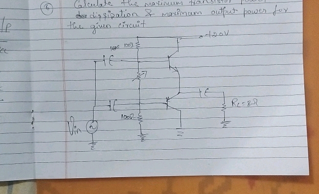 Calculate the maximum transistor power | StudyX