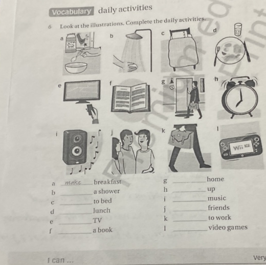 6 Vocabulary daily activities Look at the | StudyX