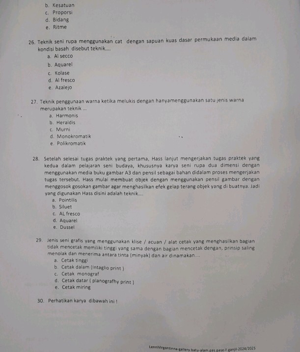 26 Teknik seni rupa menggunakan cat dengan | StudyX