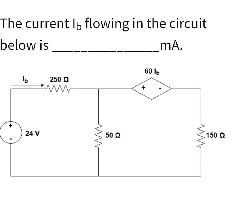 The current Ib flowing in the circuit below | StudyX