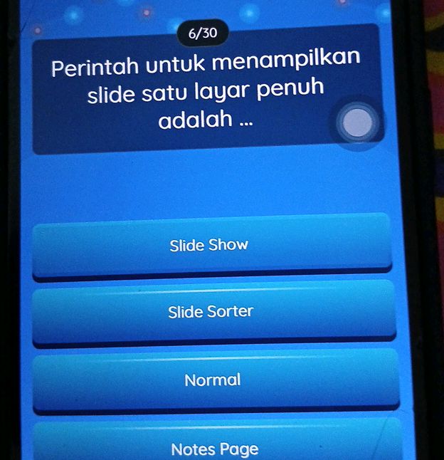 Perintah untuk menampilkan slide satu layar | StudyX