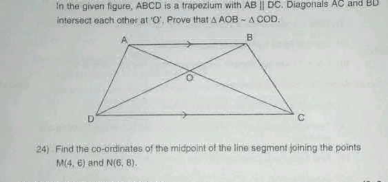 In the given figure ABCD is a trapezium with | StudyX