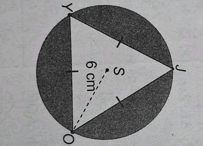 The figure shows a circle with center O and | StudyX