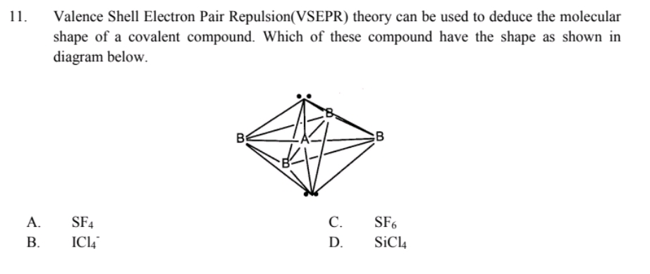 11 Valence Shell Electron Pair Repulsion | StudyX