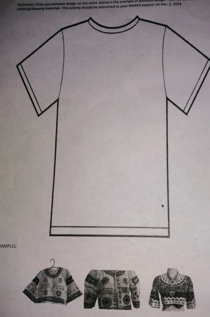 Directions Draw any panubok design on the | StudyX