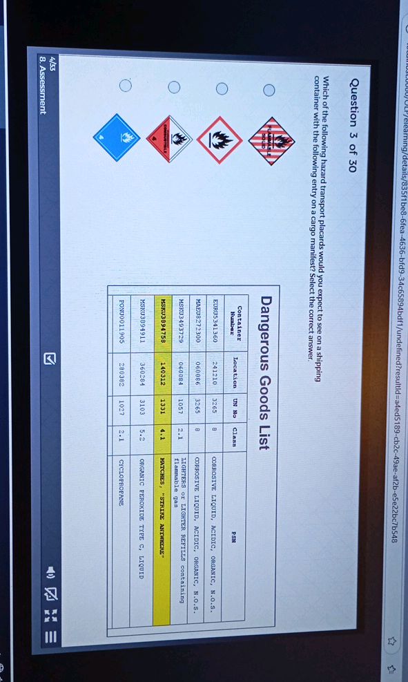 Which of the following hazard transport | StudyX