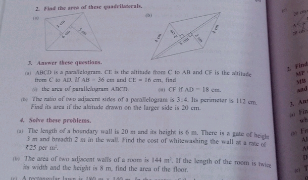 2 Find the area of these quadrilaterals a 3 | StudyX