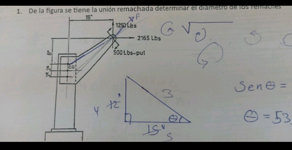 1 De la figura se tiene la unin remachada | StudyX