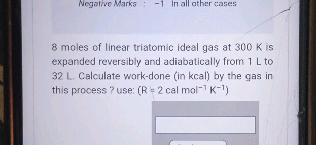 8 moles of linear triatomic ideal gas at 300 | StudyX