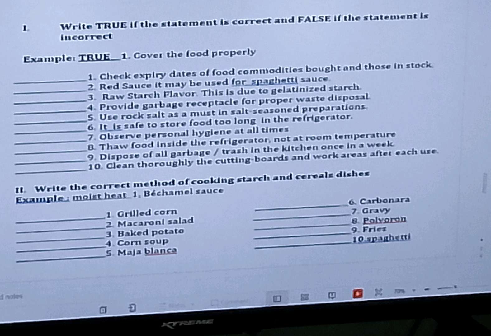 1 Write TRUE if the statement is correct and | StudyX